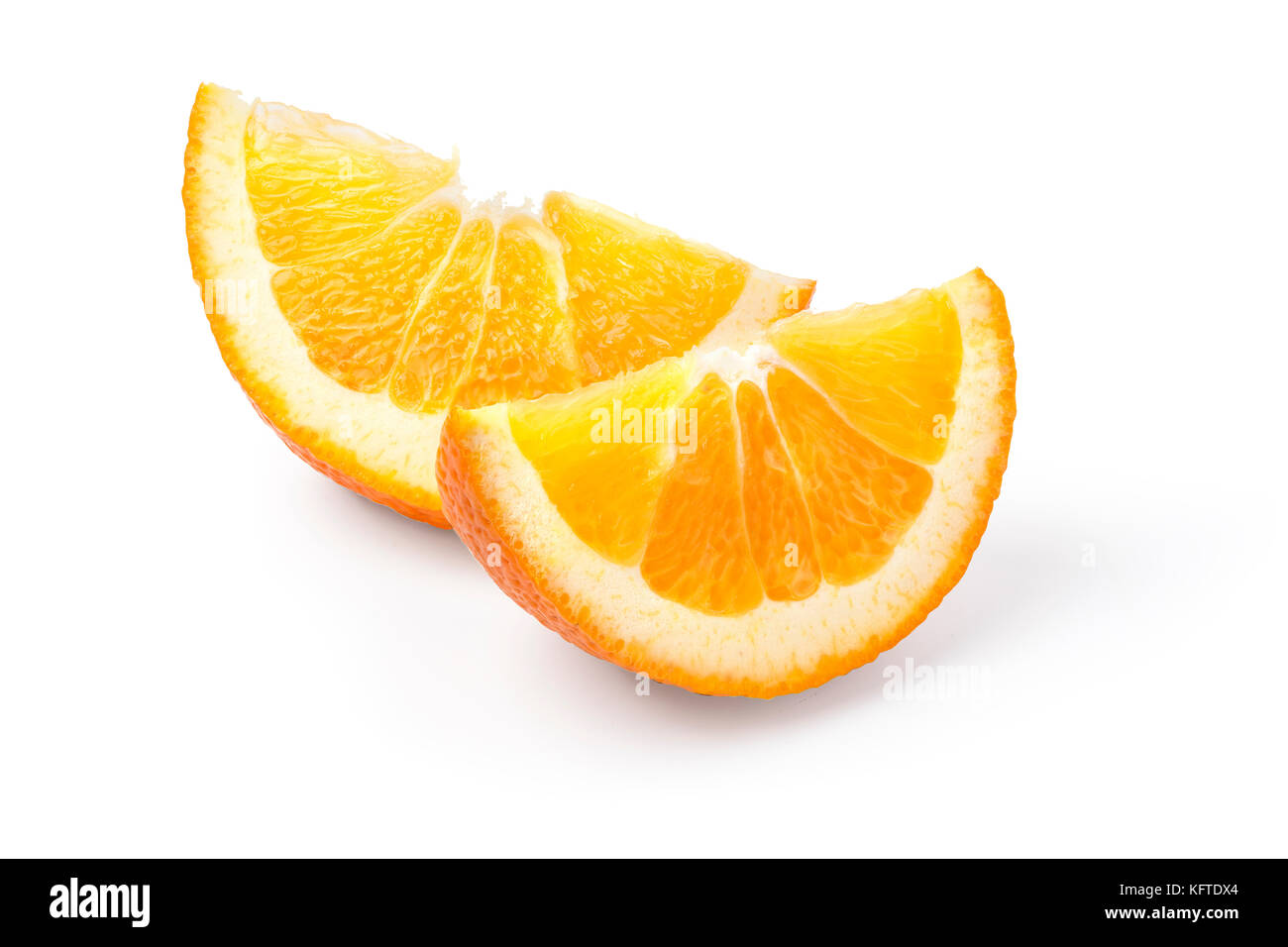 Two Slices of Orange Isolated on White Background Stock Photo - Alamy