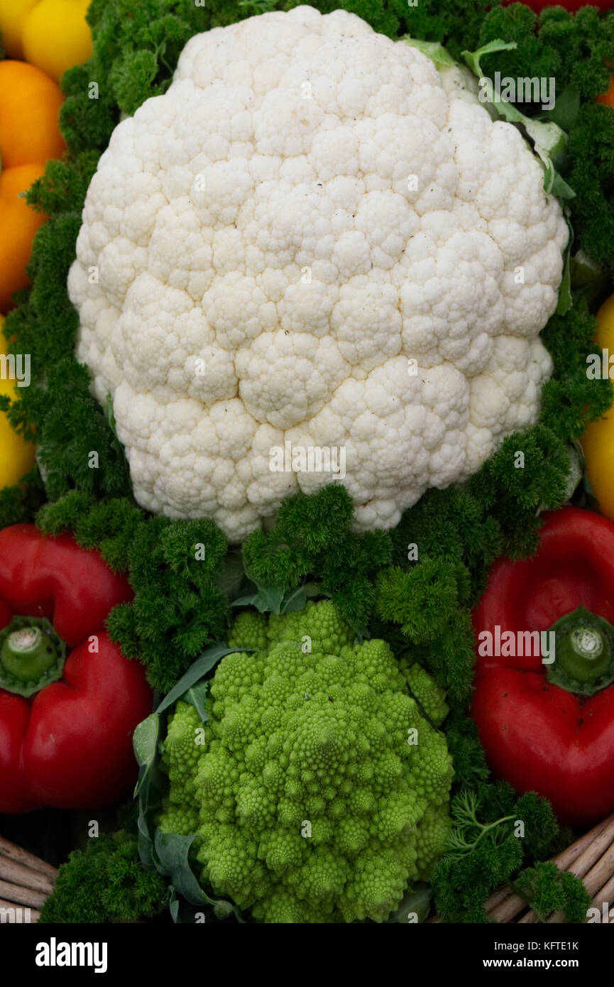 fresh raw vegetable display Stock Photo - Alamy