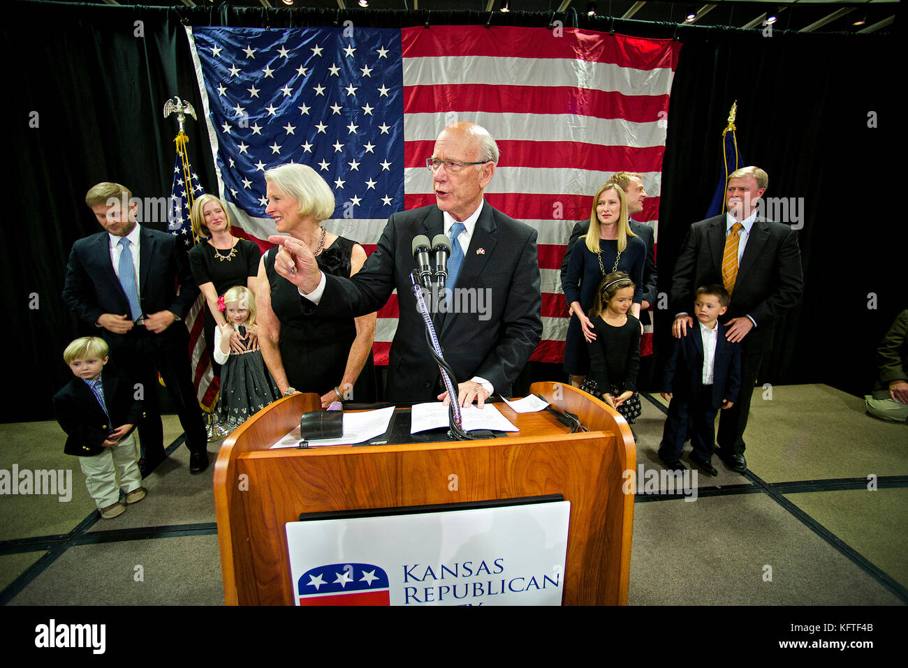 Topeka Kansas, USA, 4th November, 2014 Senator Pat Roberts with his ...
