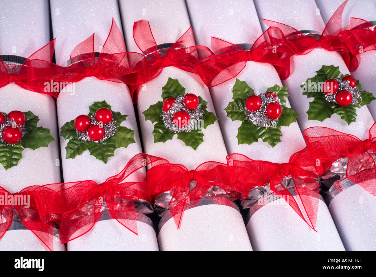 A studio shot of Christmas Crackers or otherwise known as Bon Bons. A ...