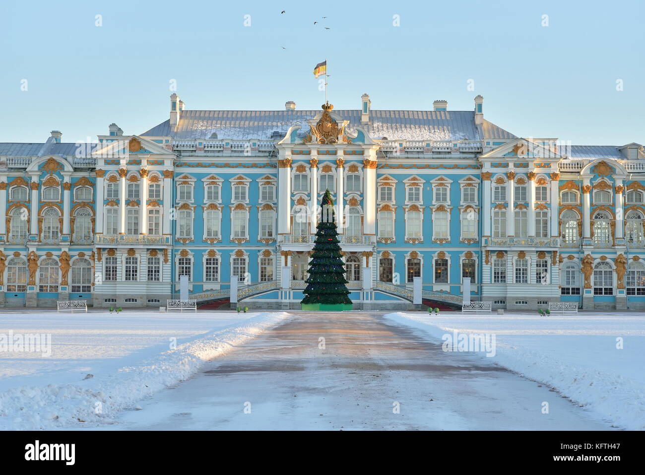Catherine Palace in winter. Pushkin, Tsarskoye Selo, Saint Petersburg ...