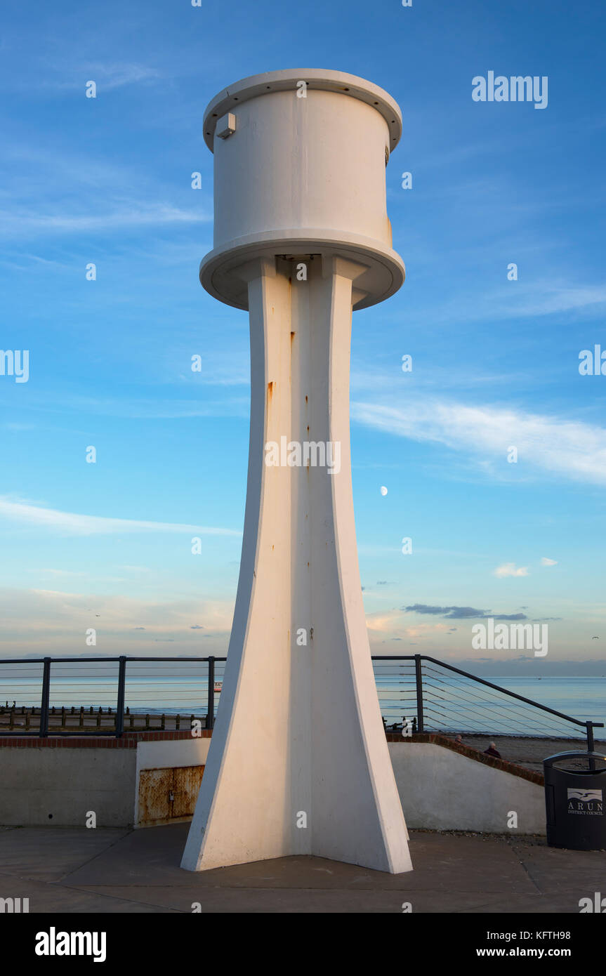 The navigation light on the west pier at Littlehampton on an autumn ...