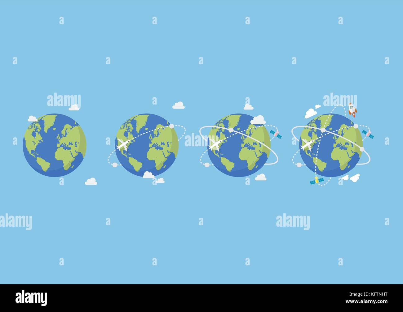 Development of Global network connection. Vector illustration Stock ...