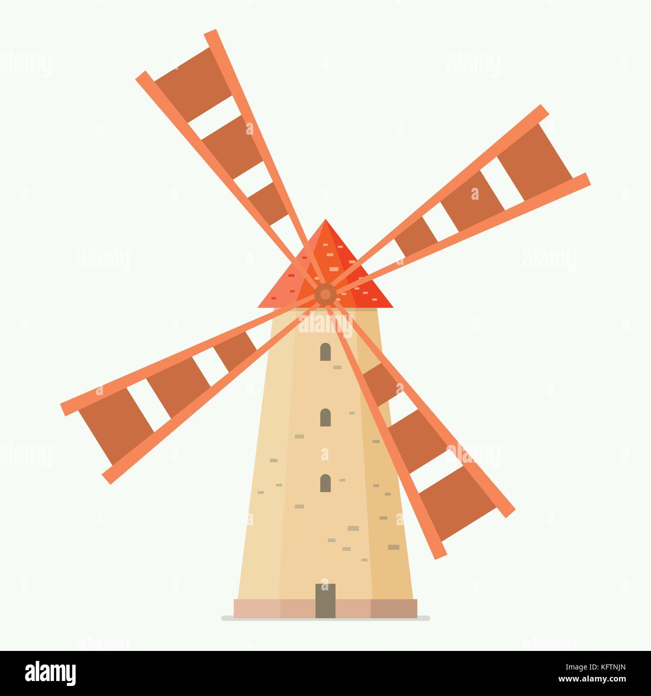 Rural windmill in flat style. Vector illustration Stock Vector Image ...