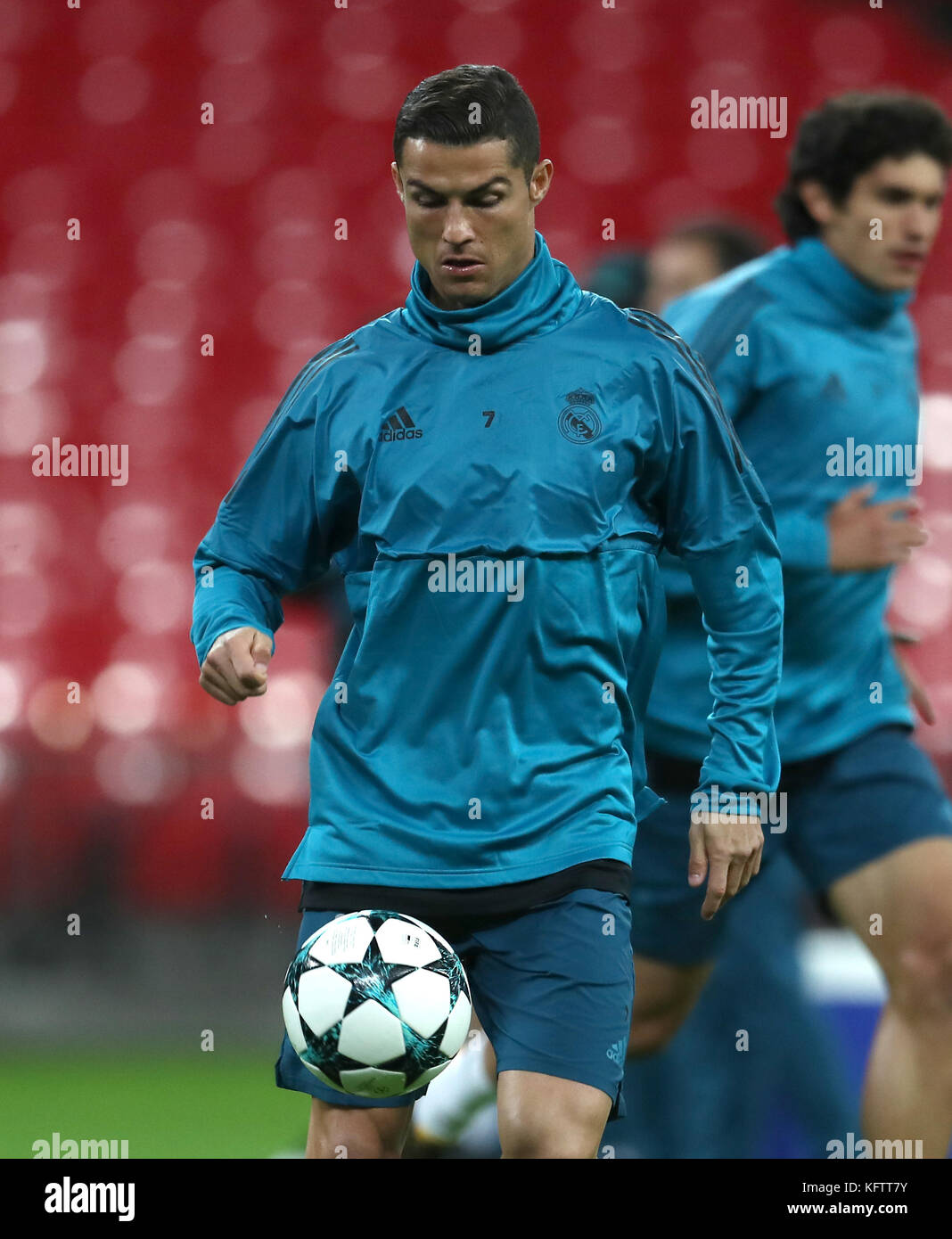 Real Madrid's Cristiano Ronaldo during the training session at Wembley ...