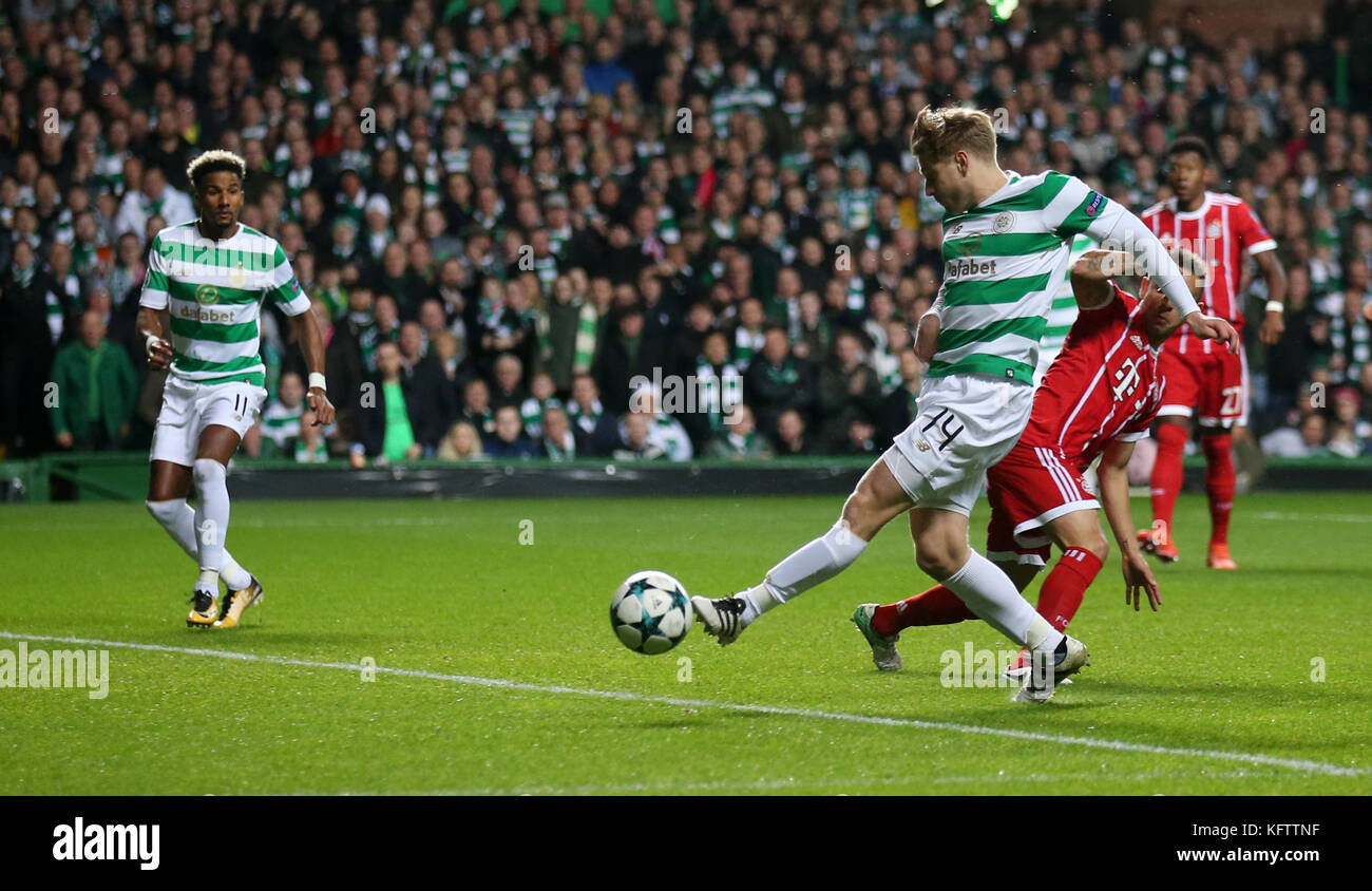 Celtic's Stuart Armstrong shoots during the UEFA Champions League ...