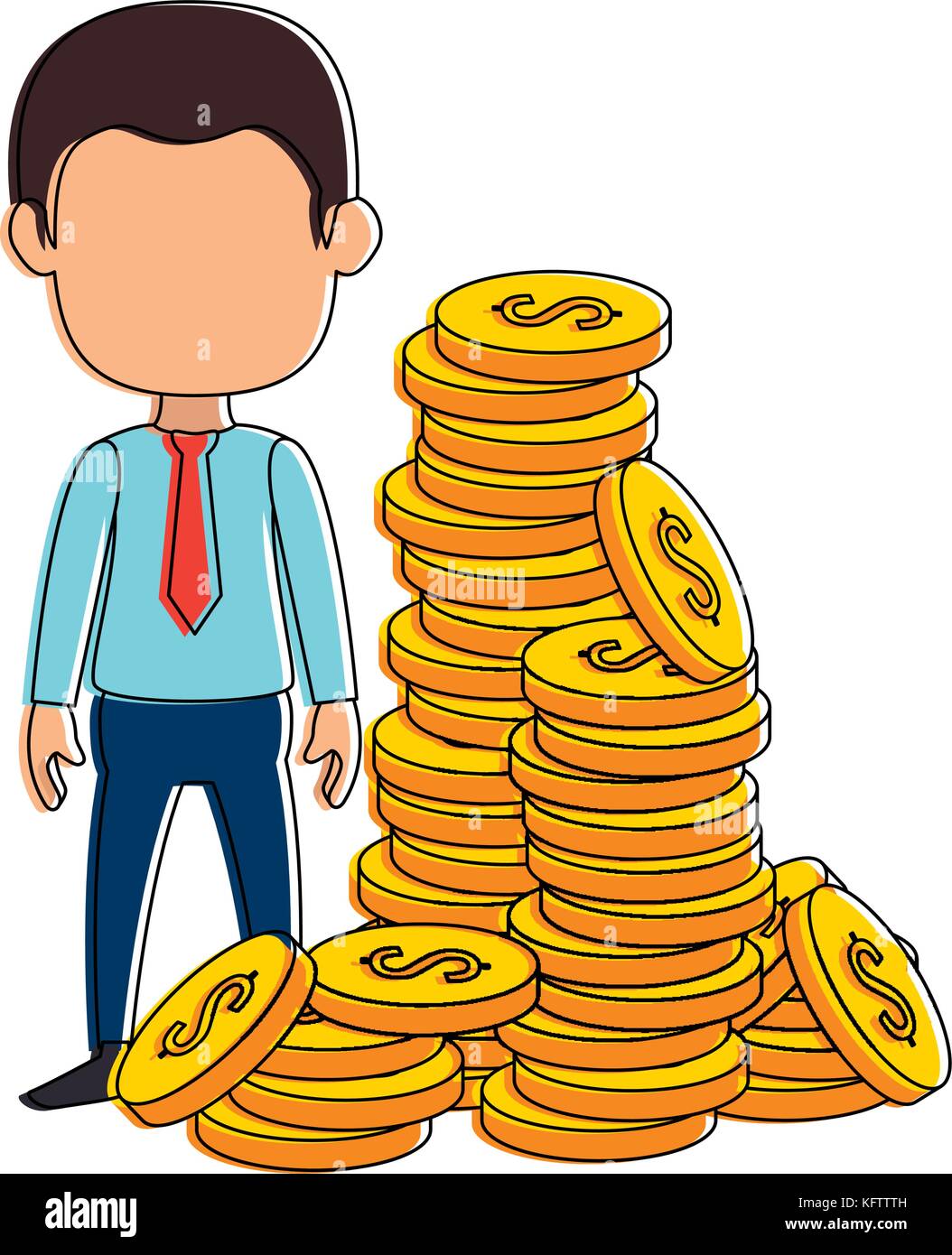 businessman with coins avatar character icon vector illustration design ...
