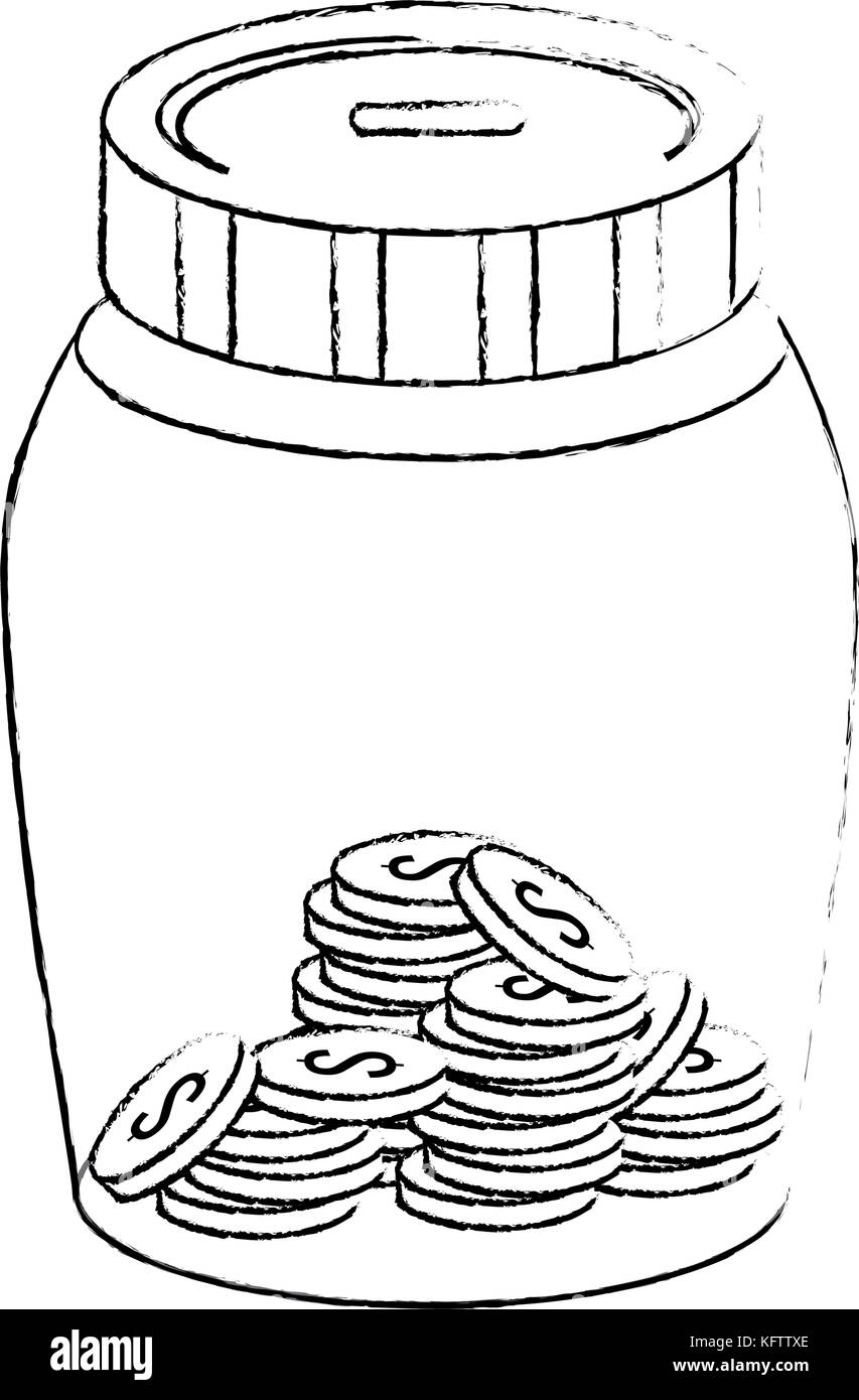 glass jar with money vector illustration design Stock Vector Image ...