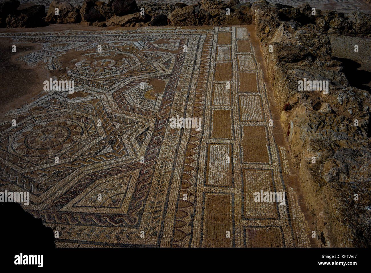 ancient mosaic on an archaeological site Stock Photo - Alamy