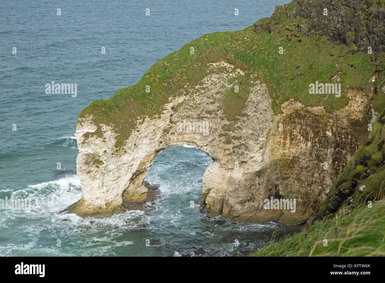 white cliffs near, Portrush, Co. Antrim, Northern Ireland Stock Photo ...