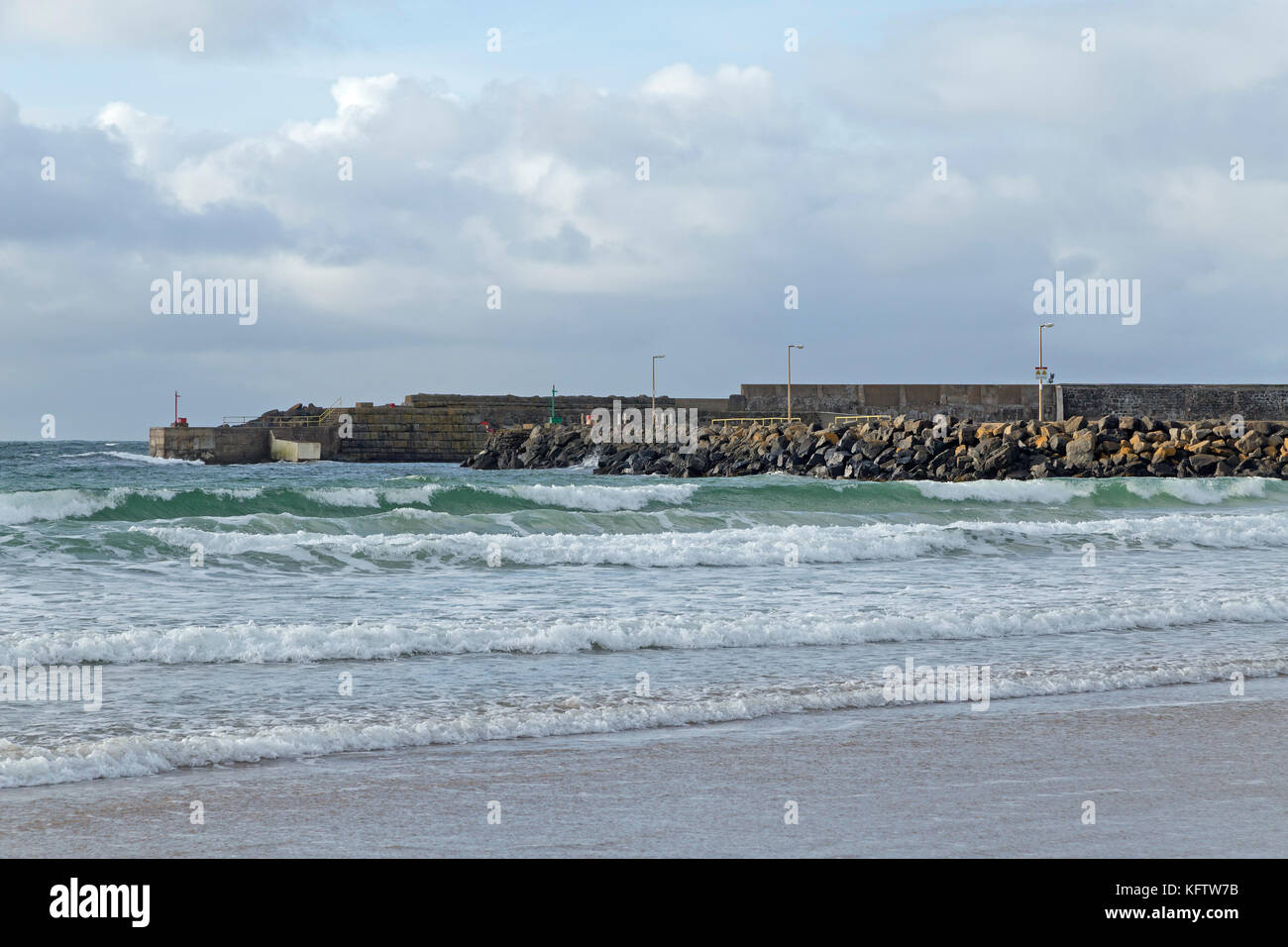 quay wall, Portrush, Co. Antrim, Northern Ireland Stock Photo - Alamy