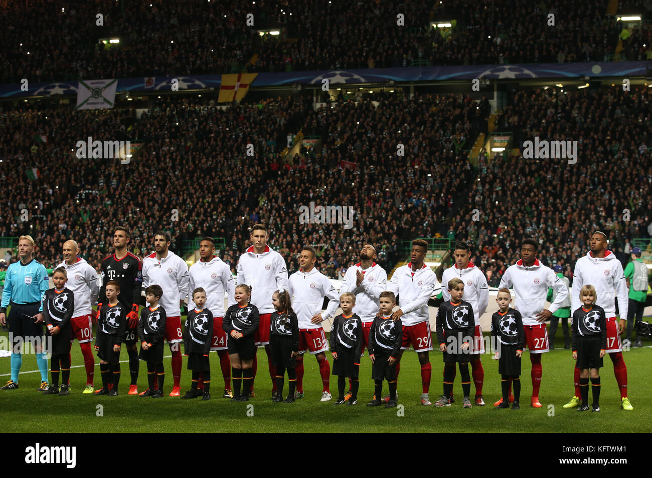 Bayern Munich Line up before the UEFA Champions League, Group B match ...
