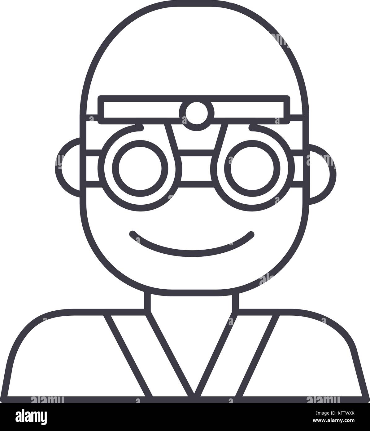 oculist,ophthalmologist,eye doctor vector line icon, sign, illustration ...