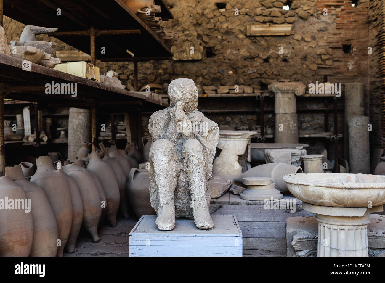 Plaster Citizen, Pompeii, Italy Stock Photo - Alamy