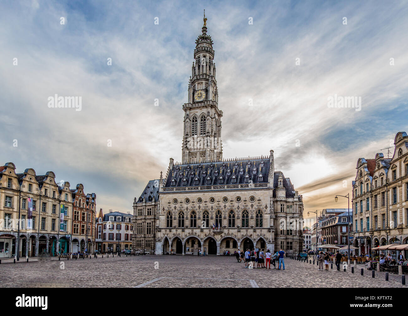 Sunset at the Place des Heroes in Arras, France Stock Photo - Alamy