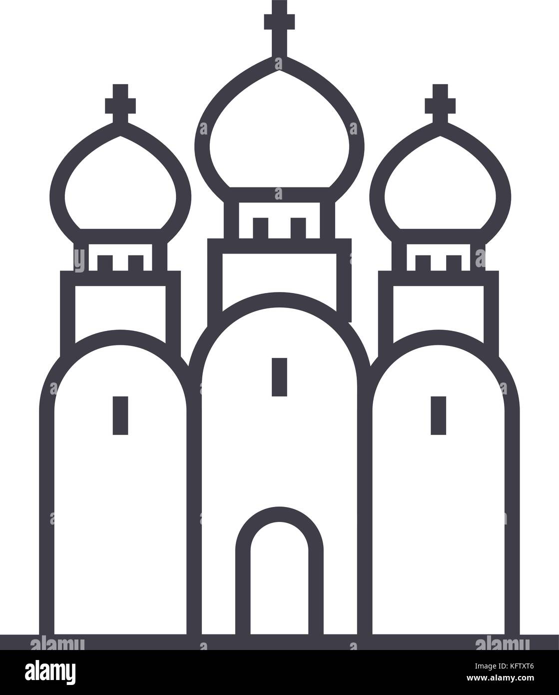 russian orthodox church vector line icon, sign, illustration on ...