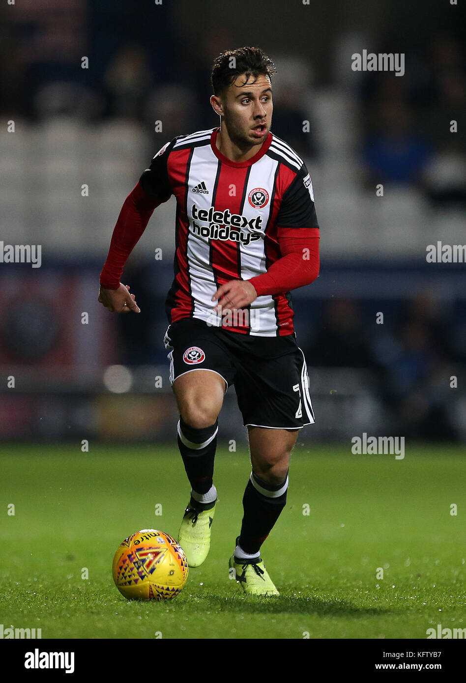 Sheffield United's George Baldock in action during the game during the ...