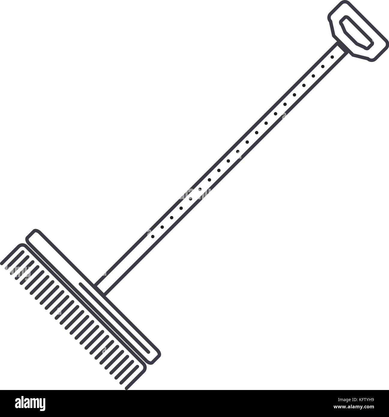 rake,raker vector line icon, sign, illustration on background, editable ...