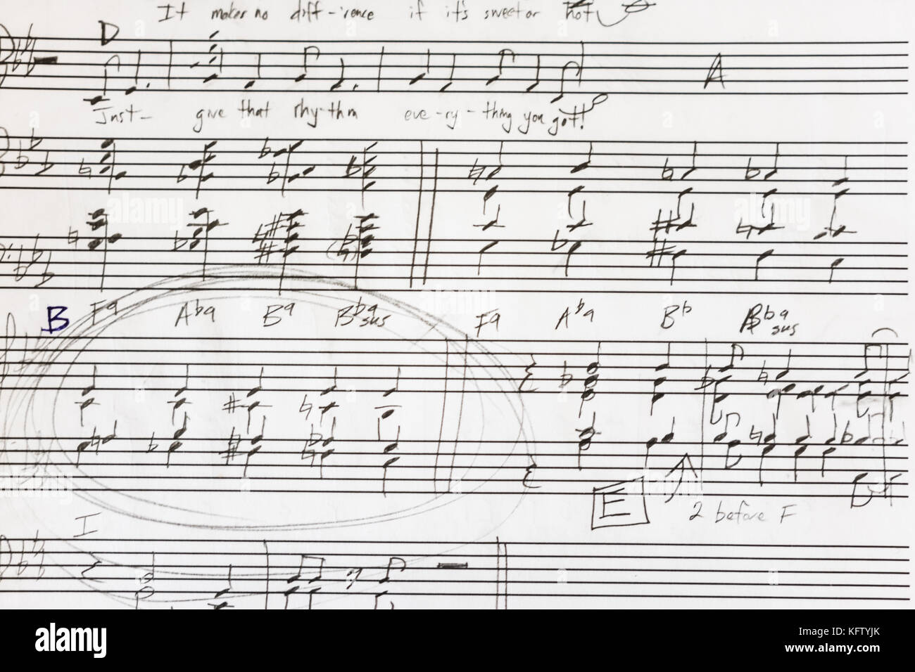 Music score sheet music pencil hi-res stock photography and images - Alamy