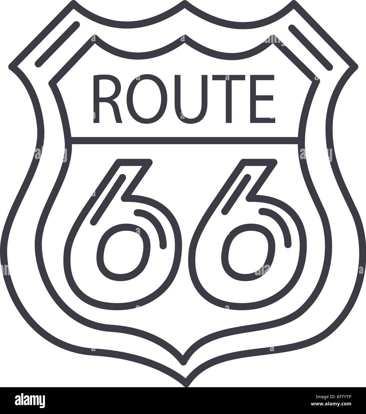 Car on route 66 Stock Vector Images - Alamy