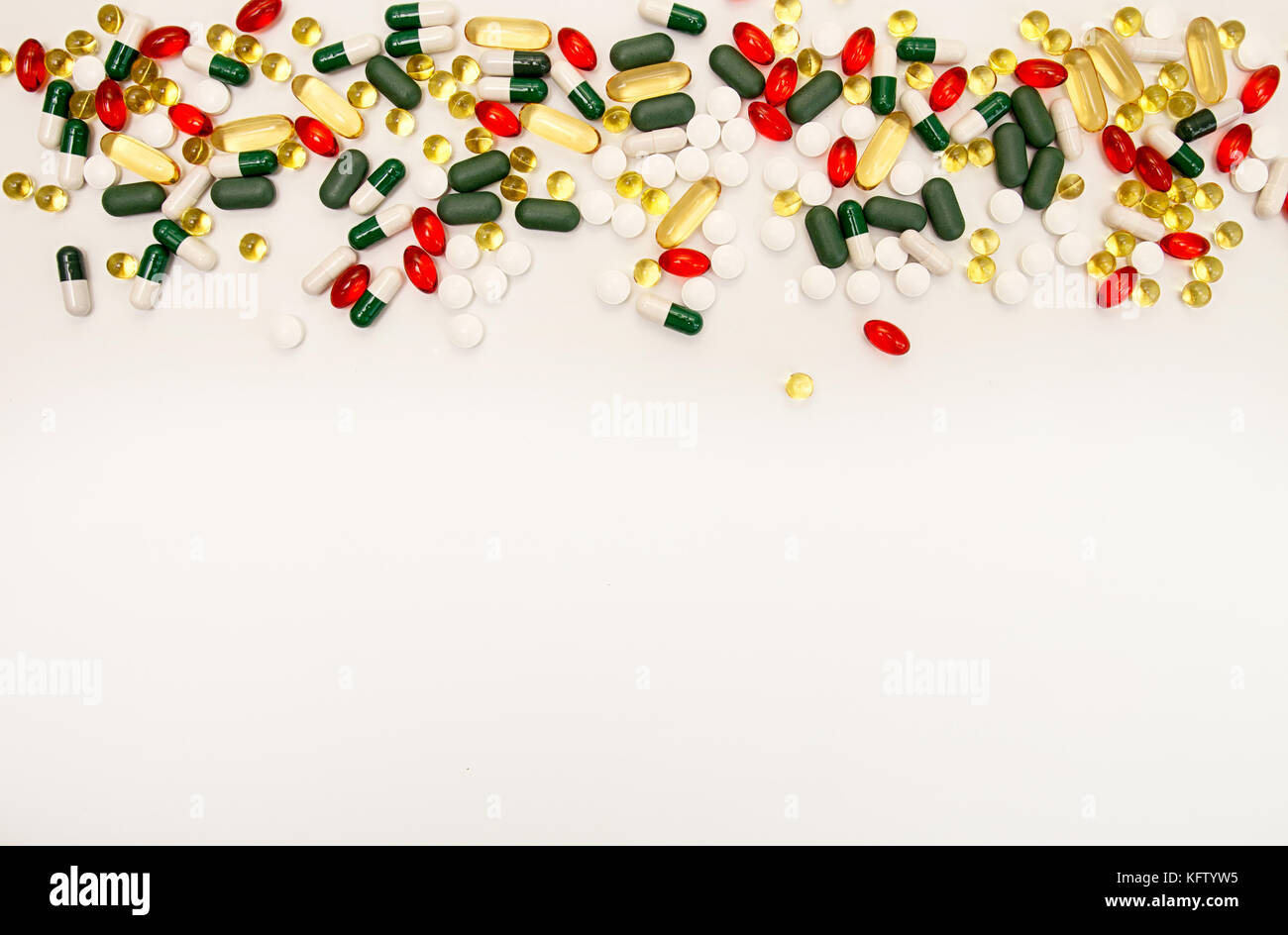 Pills background. Heap of assorted various medicine tablets and pills ...