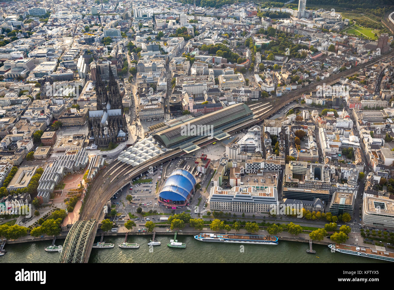 Cologne Cathedral and Cologne Central Station, train to Cologne, the ...