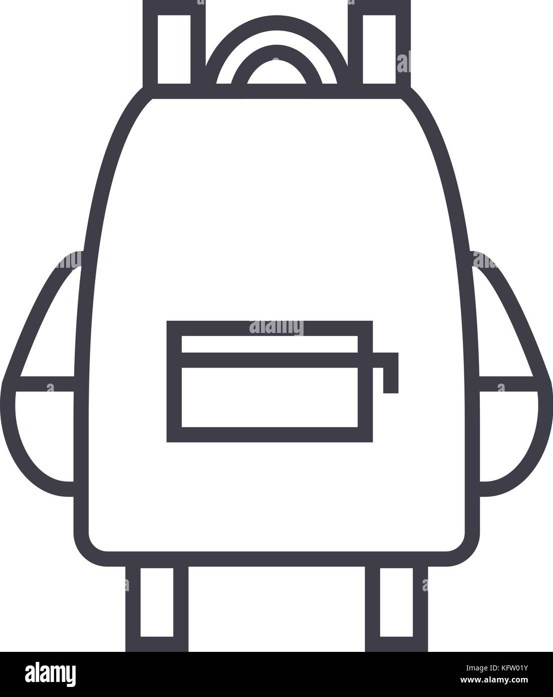 school bag vector line icon, sign, illustration on background, editable ...