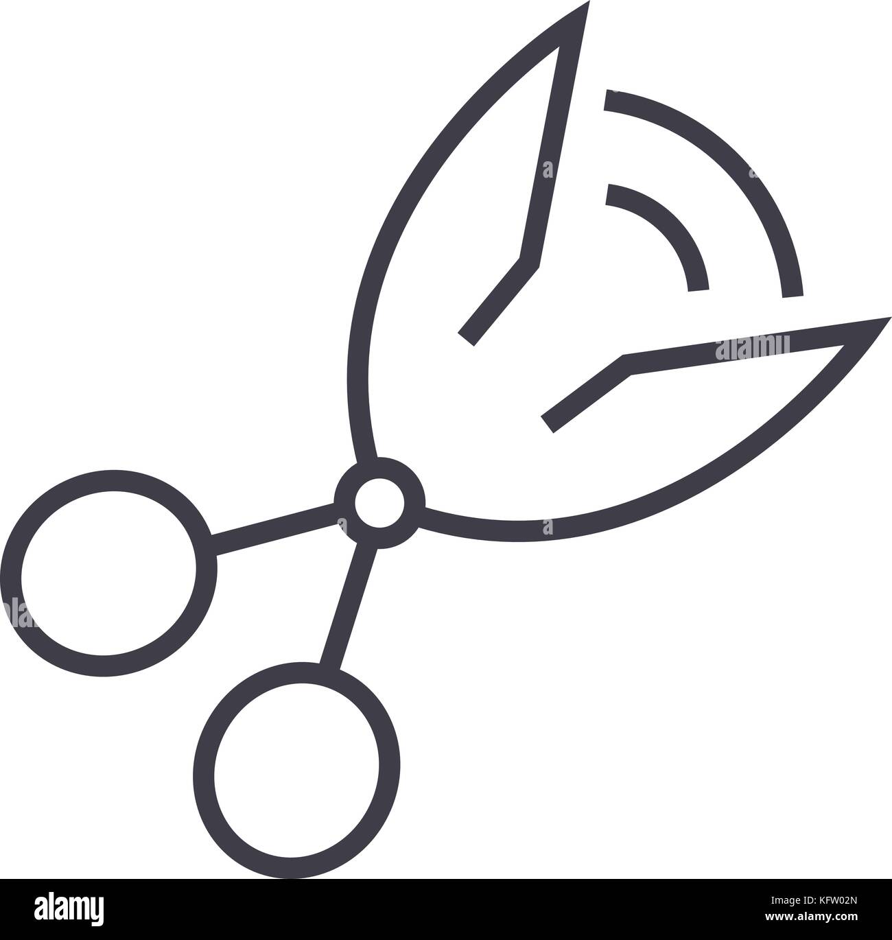 scissors vector line icon, sign, illustration on background, editable ...