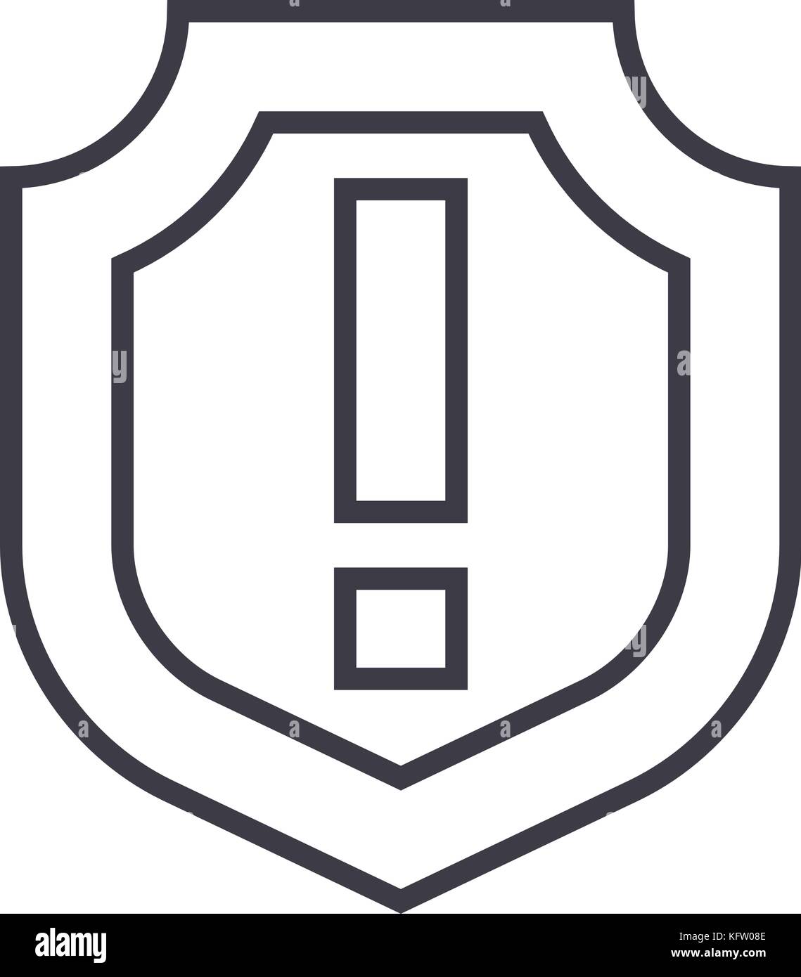 shield,important vector line icon, sign, illustration on background ...