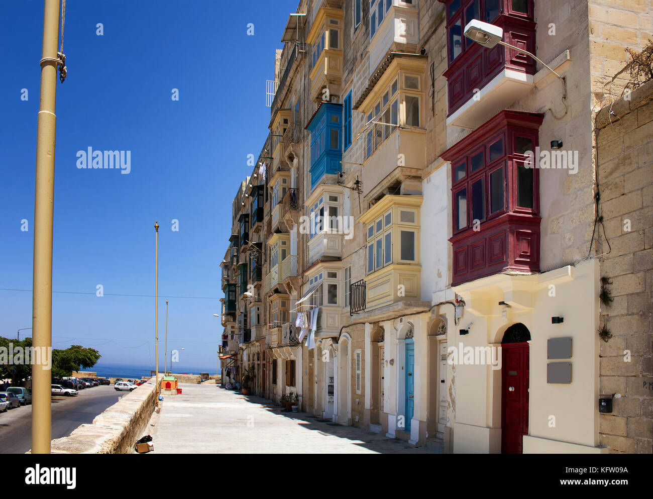 View of old, historical buildings in Valletta / Malta. Image shows ...