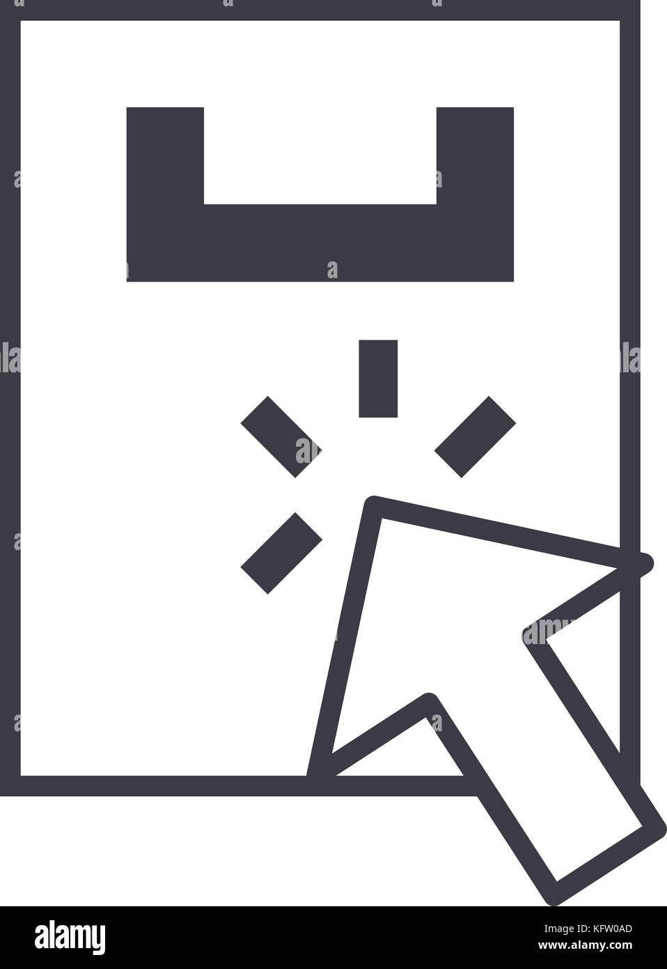 shopping click vector line icon, sign, illustration on background ...