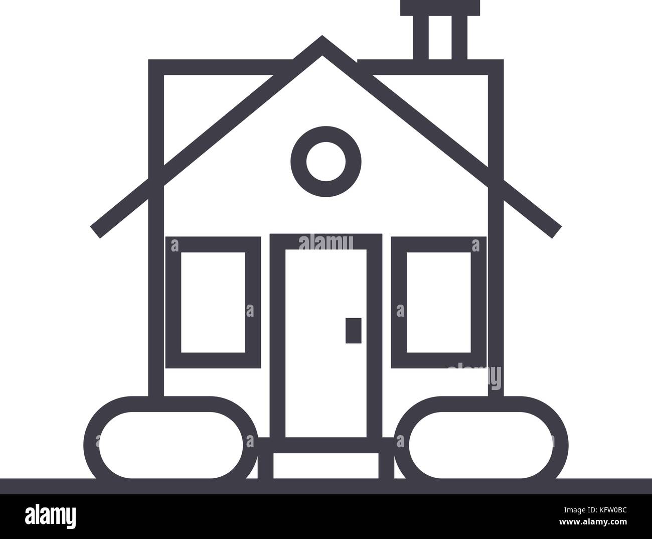 simple house vector line icon, sign, illustration on background ...