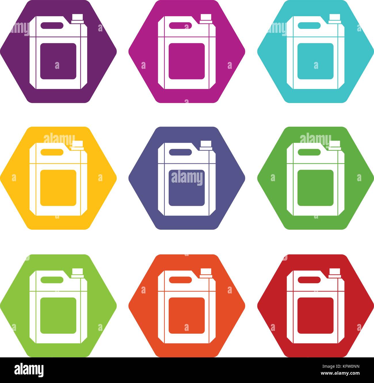 Plastic jerry can icon set color hexahedron Stock Vector Image & Art ...