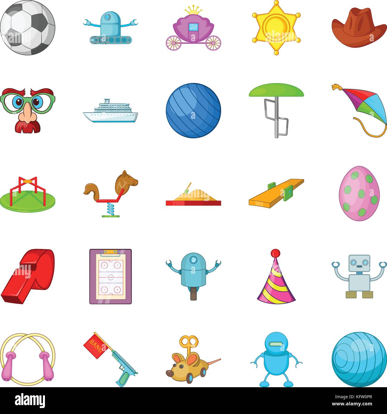 Funny game icons set, cartoon style Stock Vector Image & Art - Alamy