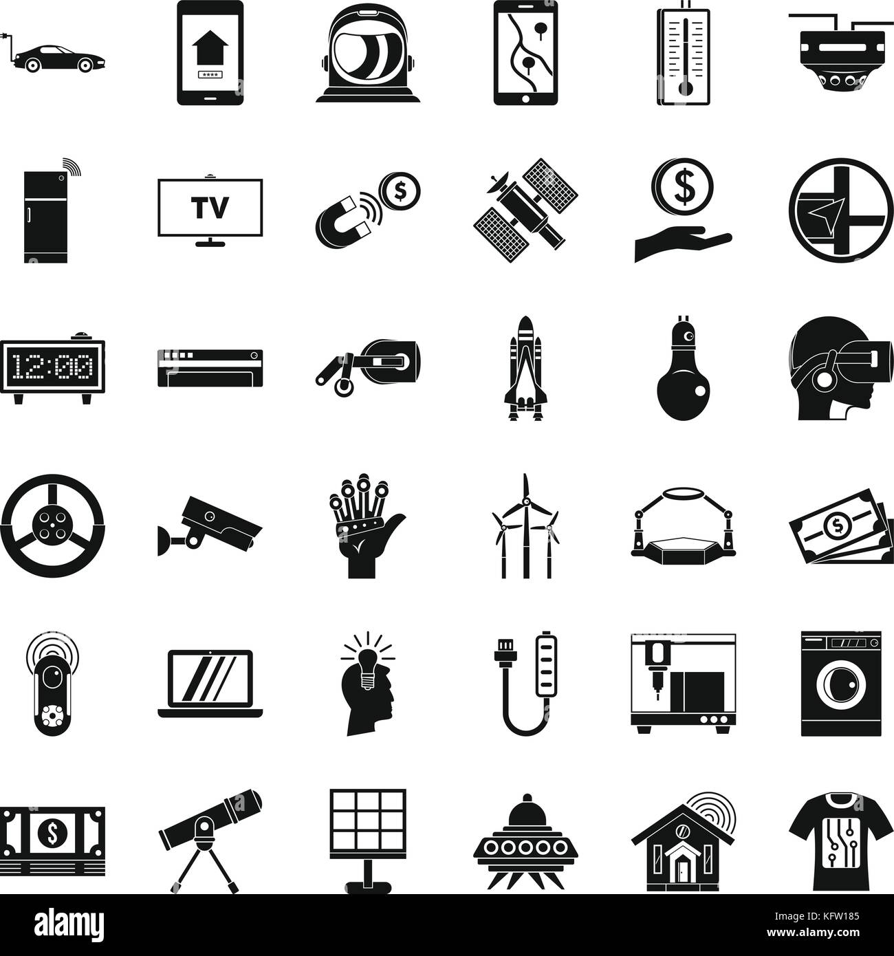 Cyber machine icons set, simple style Stock Vector Image & Art - Alamy