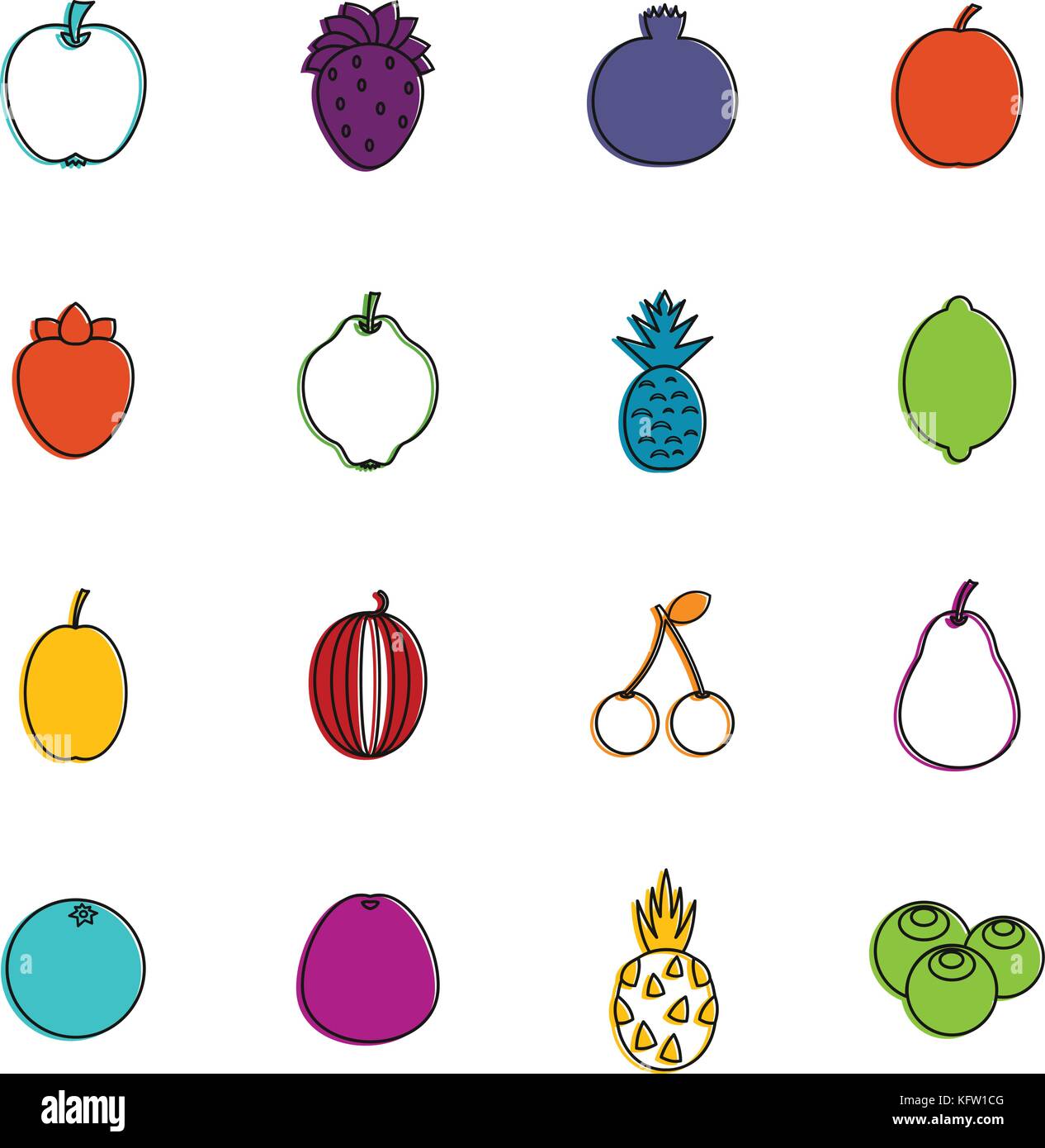 Passion fruit line drawing Stock Vector Images - Alamy