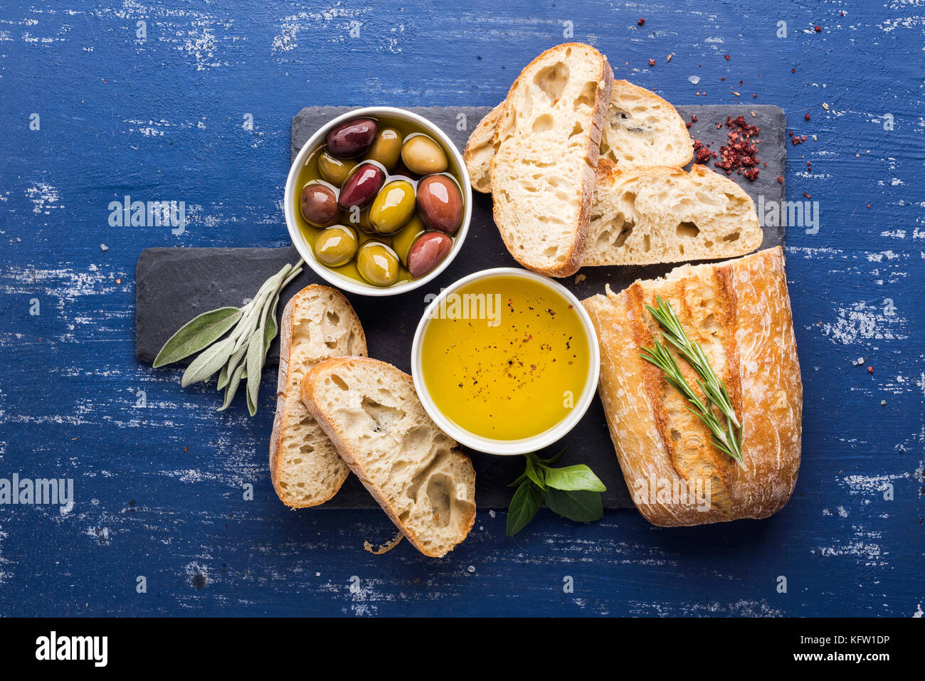 Mediterranean snacks set Stock Photo - Alamy