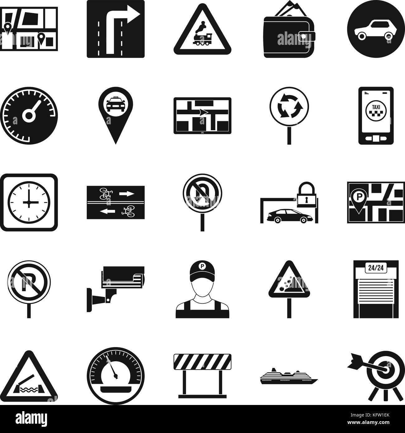Traffic icons set, simple style Stock Vector Image & Art - Alamy