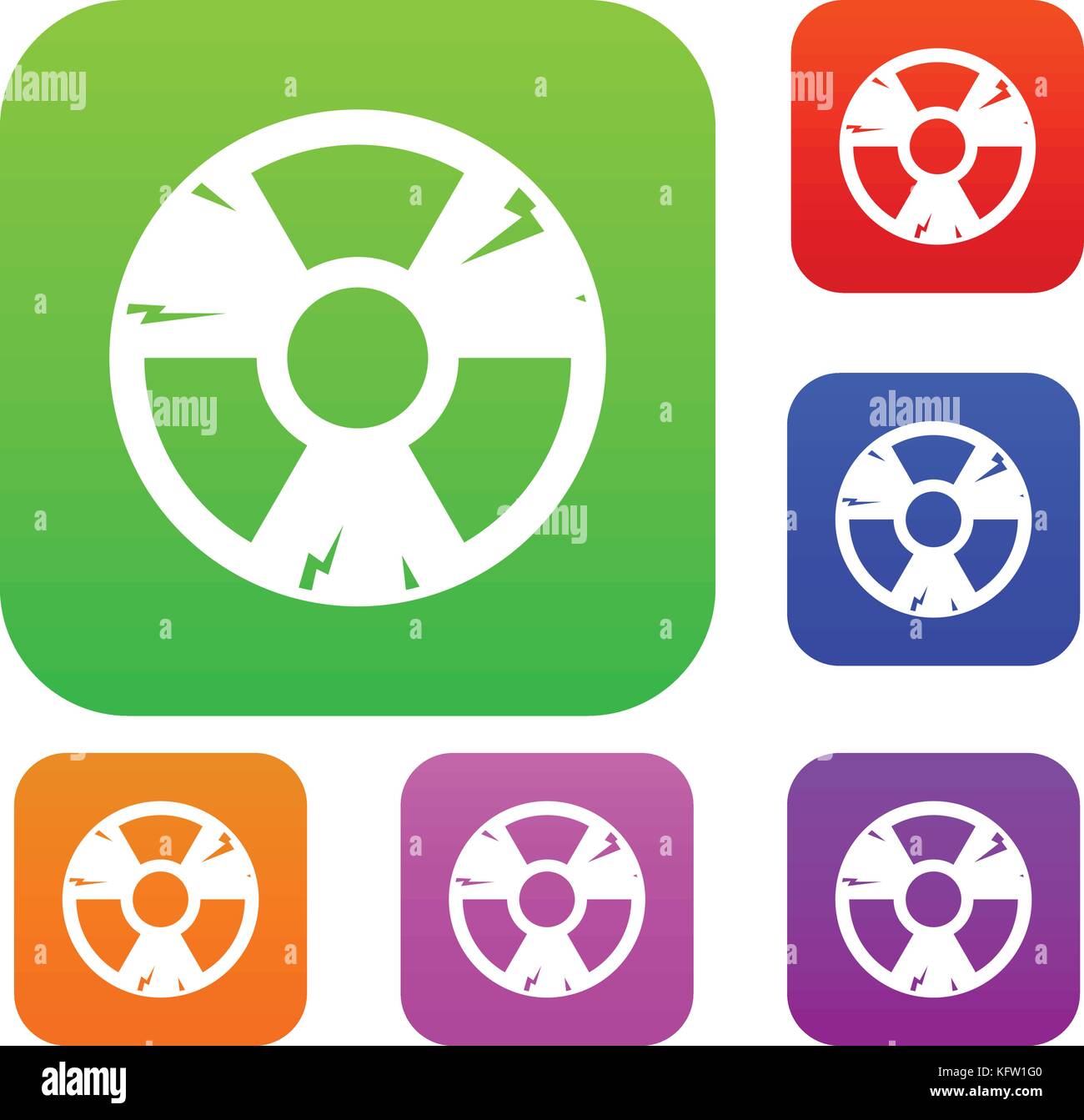 Radiation sign set color collection Stock Vector Image & Art - Alamy