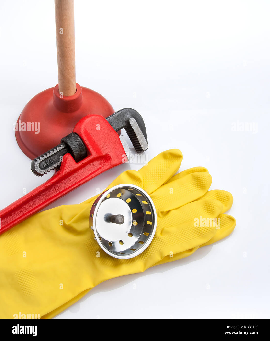 Plumbing tools for basic repairs around the house Stock Photo - Alamy