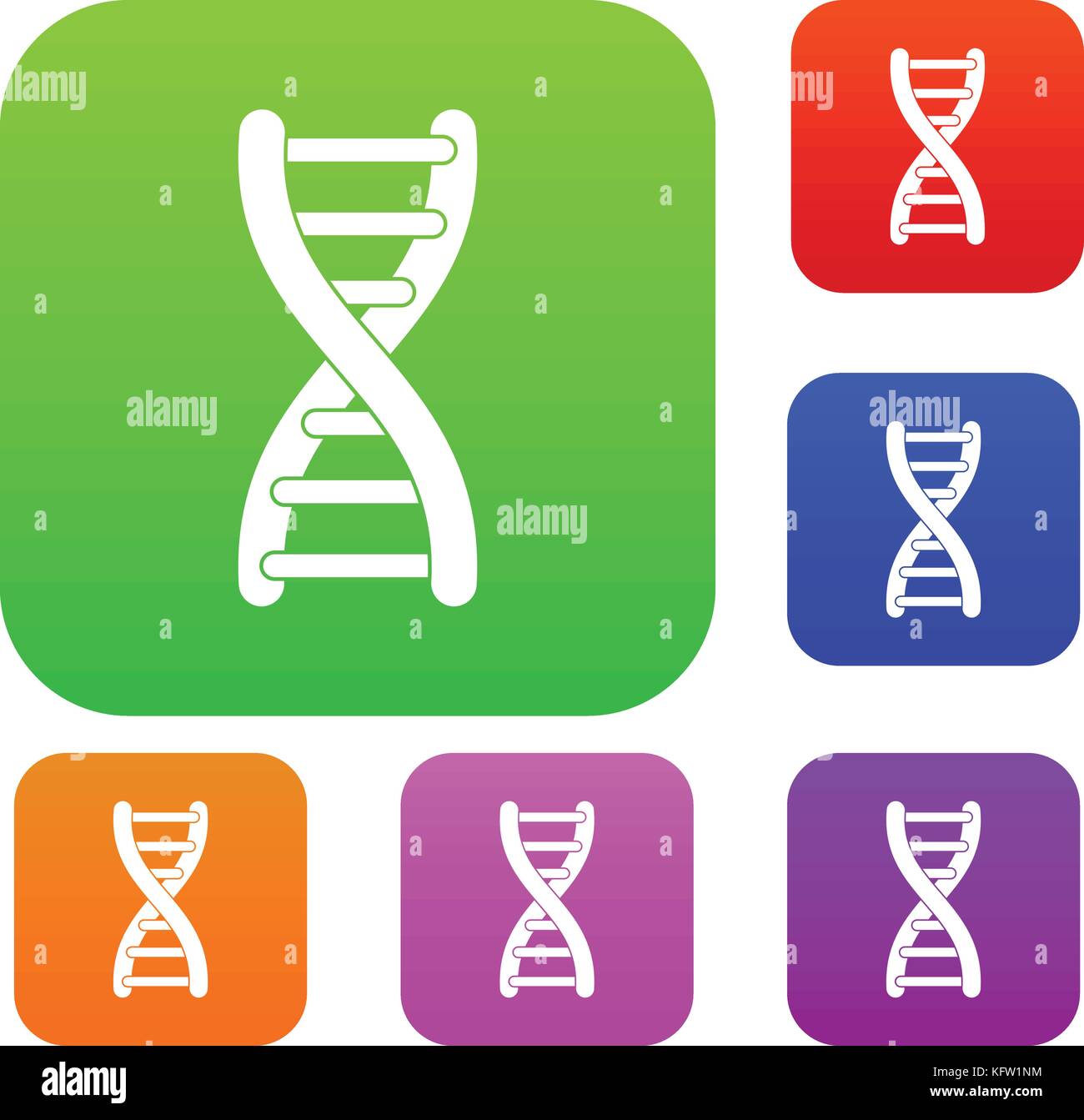 DNA strand set color collection Stock Vector Image & Art - Alamy