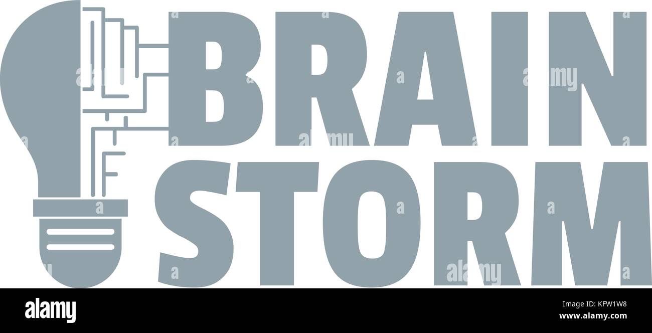 Brain storm logo, simple gray style Stock Vector Image & Art - Alamy