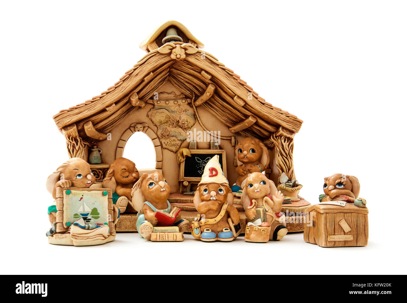 Pendelfin Studios handmade stoneware "The Old School House" ornament ...