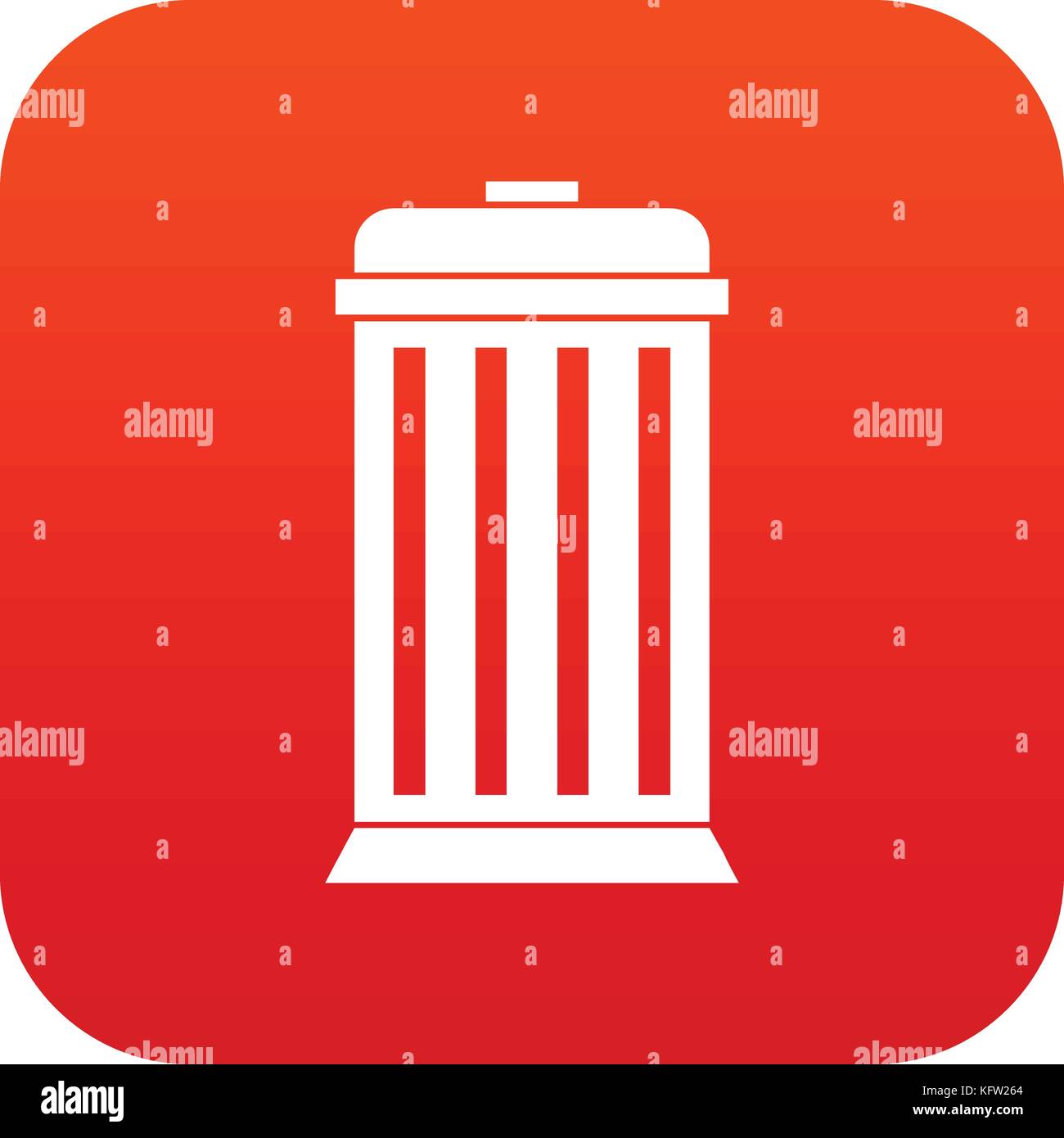 Trash can icon digital red Stock Vector Image & Art - Alamy