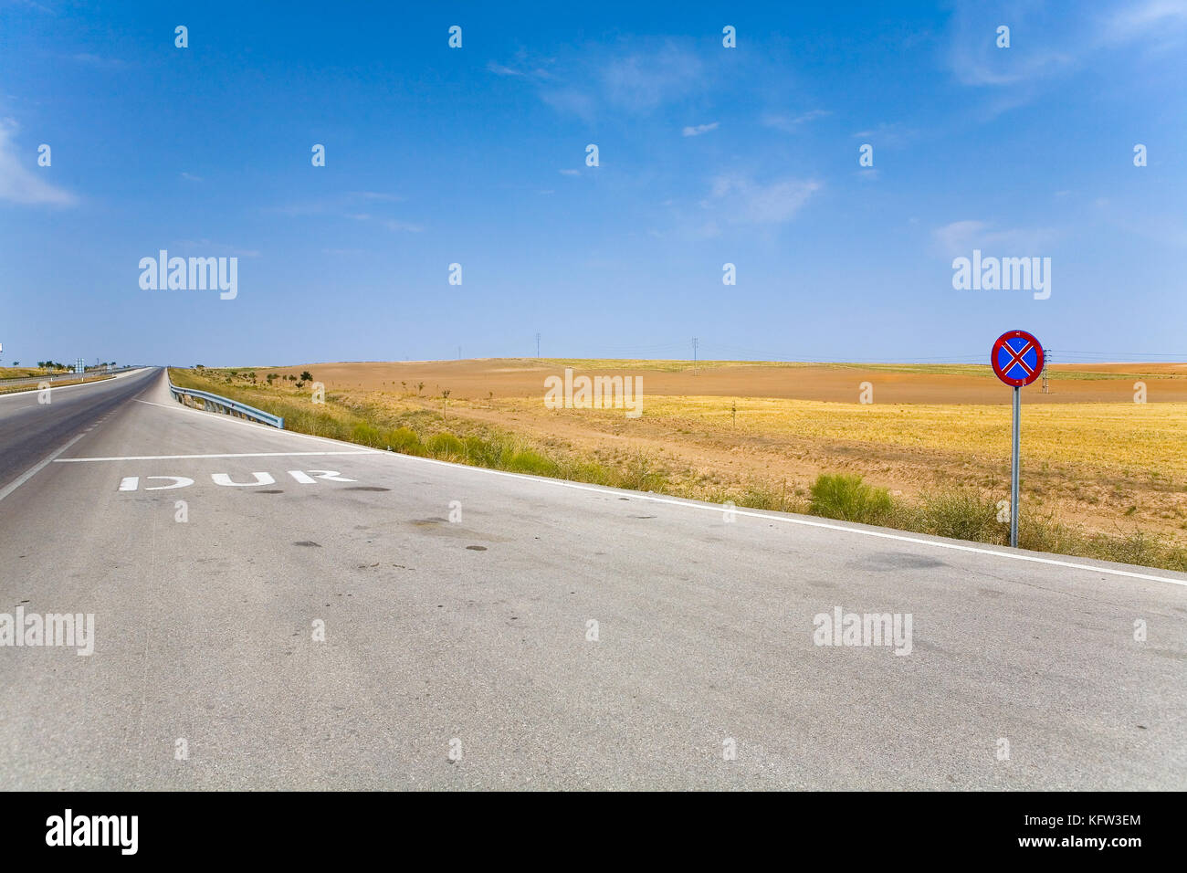 Road sign and road markings with stop line. Turkey Stock Photo - Alamy