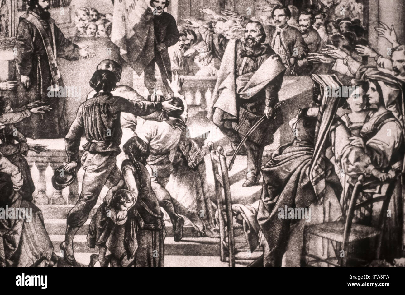 Italy Sicily Marsala - Giuseppe Garibaldi leave for Aspromonte 1862 ...