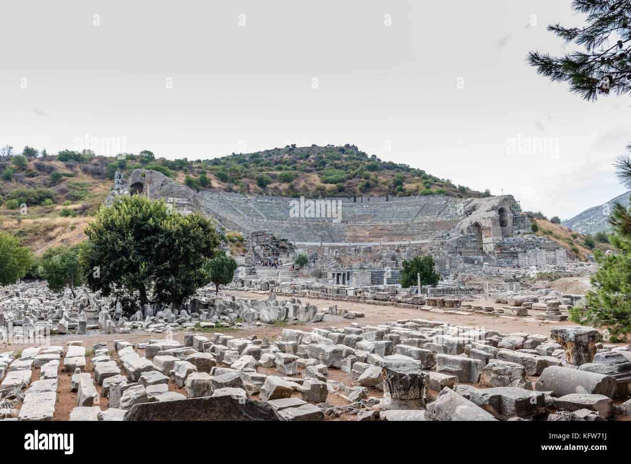 High Resolution panoramic view of Ephesus historical ancient city, in ...