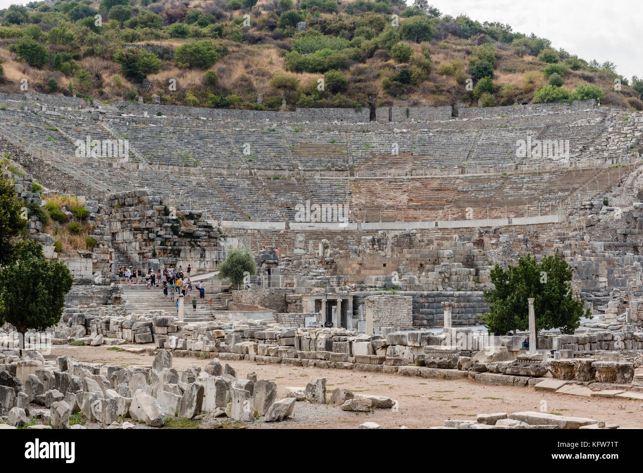 High Resolution panoramic view of Ephesus historical ancient city, in ...