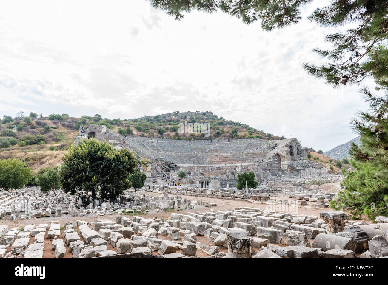High Resolution panoramic view of Ephesus historical ancient city, in ...