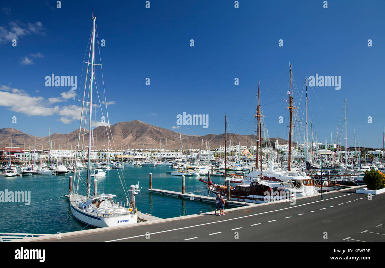 View of the Rubicon Marina, Playa Blanca, Lanzarote Stock Photo - Alamy